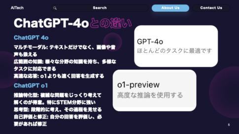 【ChatGPT o1とは？】GPT-4oとの違いやo1-preview、o1-miniを徹底解説！ - 岡筋耕平 公式サイト